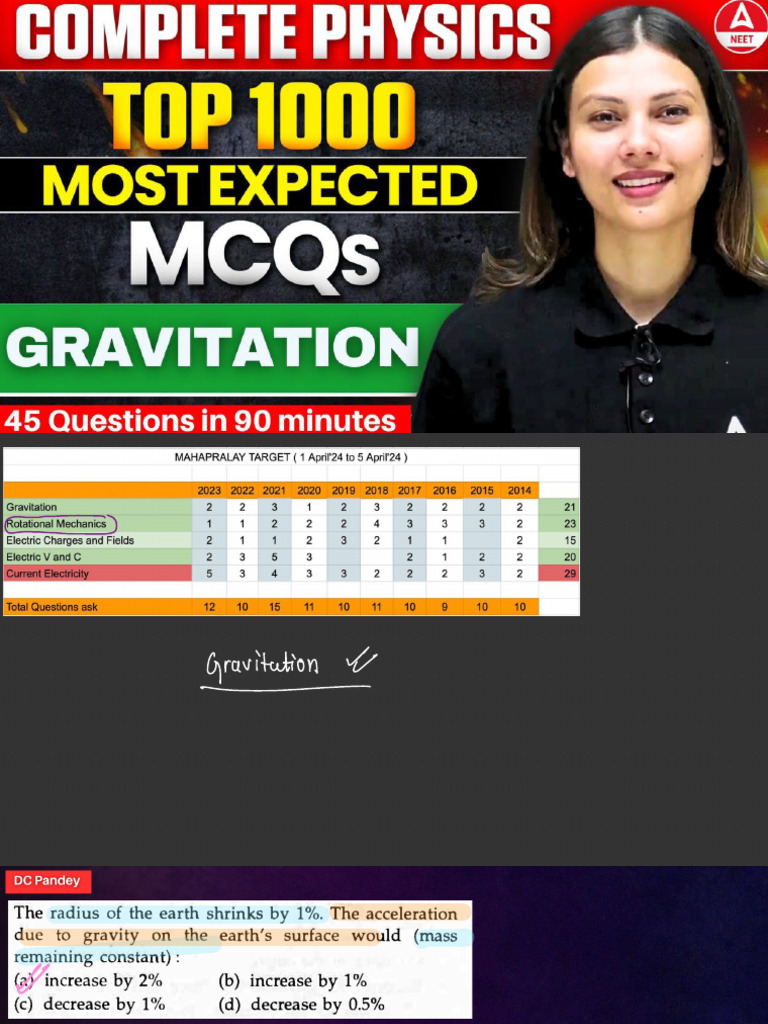 Gravitation Numerical Problems | PDF