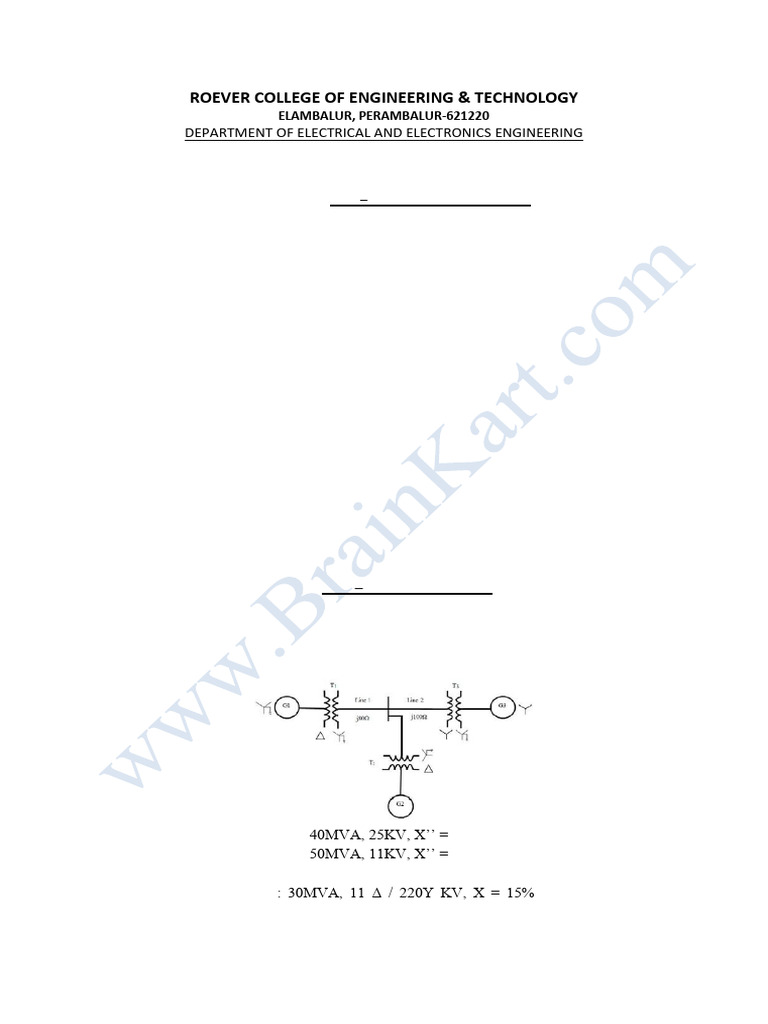 196 - EE8501, EE6501 Power System Analysis - Question Bank 1 | PDF | Electrical Impedance ...