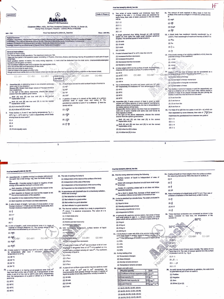 FTS-03 Code-A | PDF | Density | Temperature