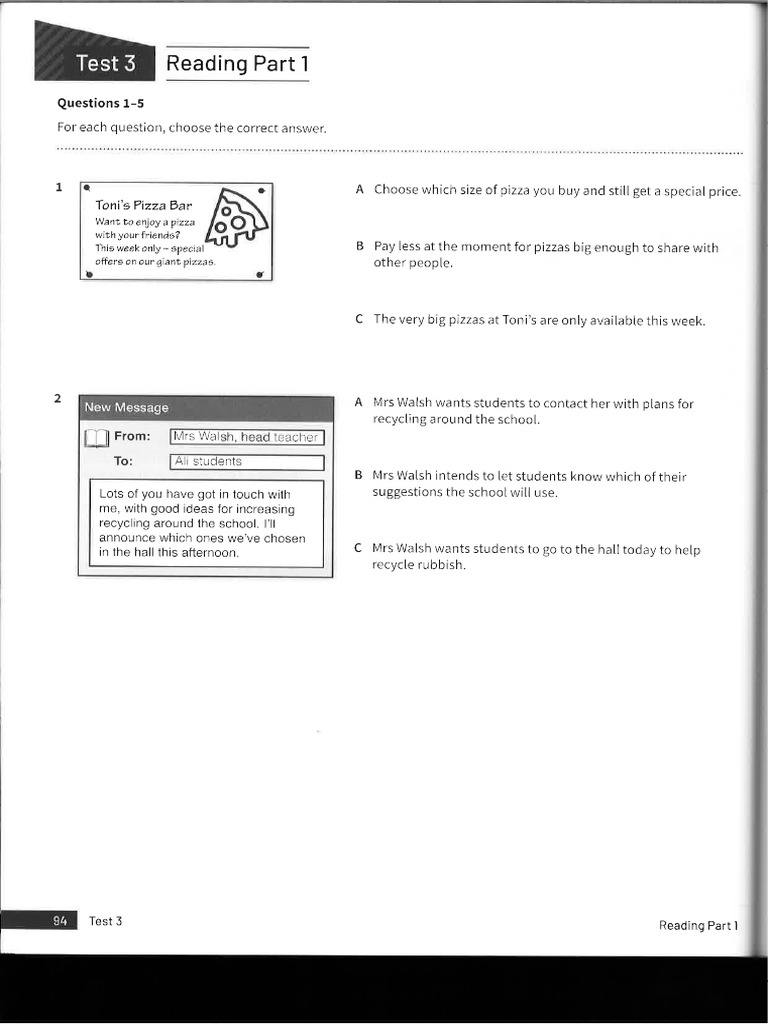 B1 Reading Test 3 TraiforS | PDF
