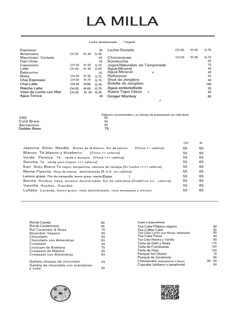 Menu La Milla | PDF | Alimentos