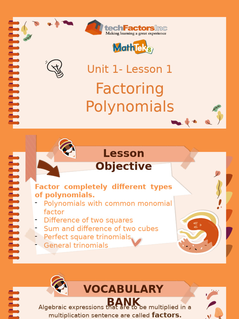 Factoring Polynomials | PDF | Factorization | Discrete Mathematics
