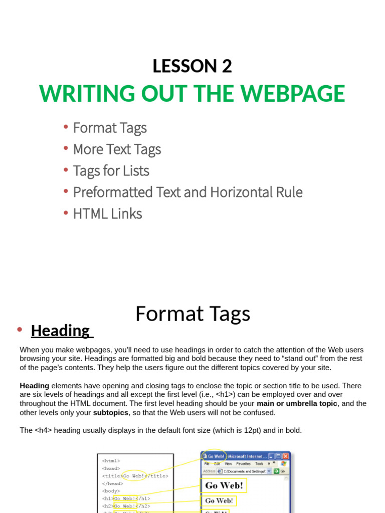 L2 - Writing Out The Webpage | PDF | Hyperlink | Html Element
