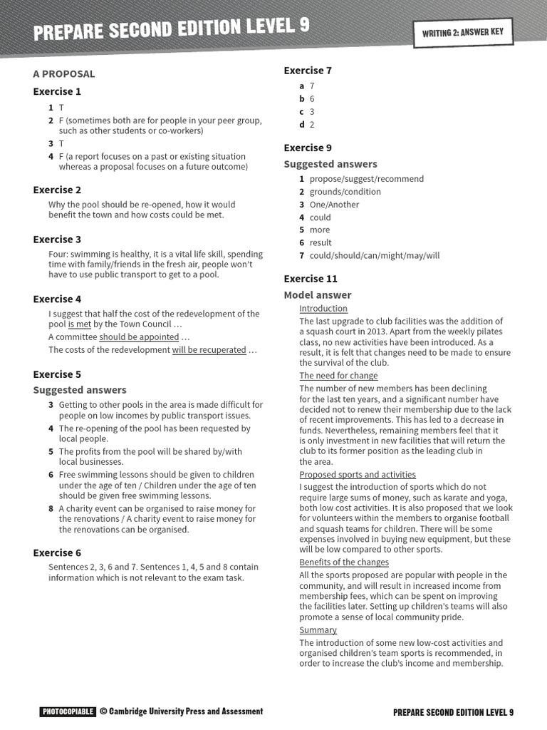 PREPARE L9 Writing Answer Key 03 | PDF | Economies