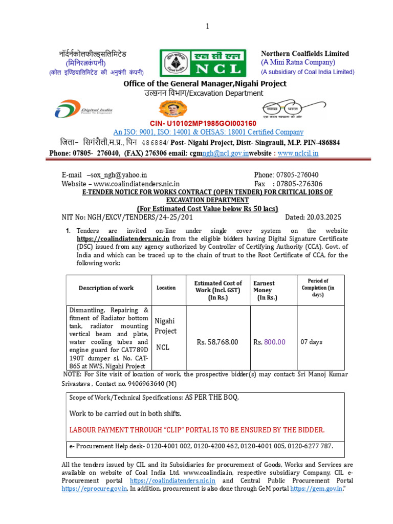 Tendernotice - 1 - 2025-03-21T190200.974 | PDF | Business