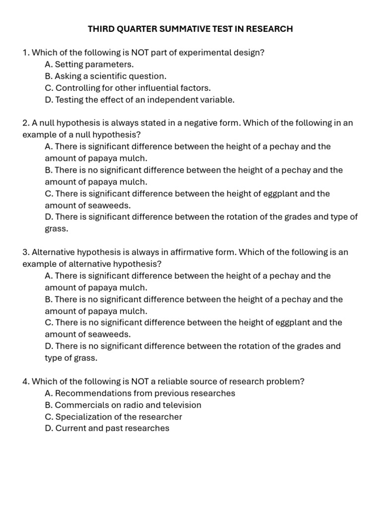3RD Reviewer in Research | PDF | Experiment | Hypothesis