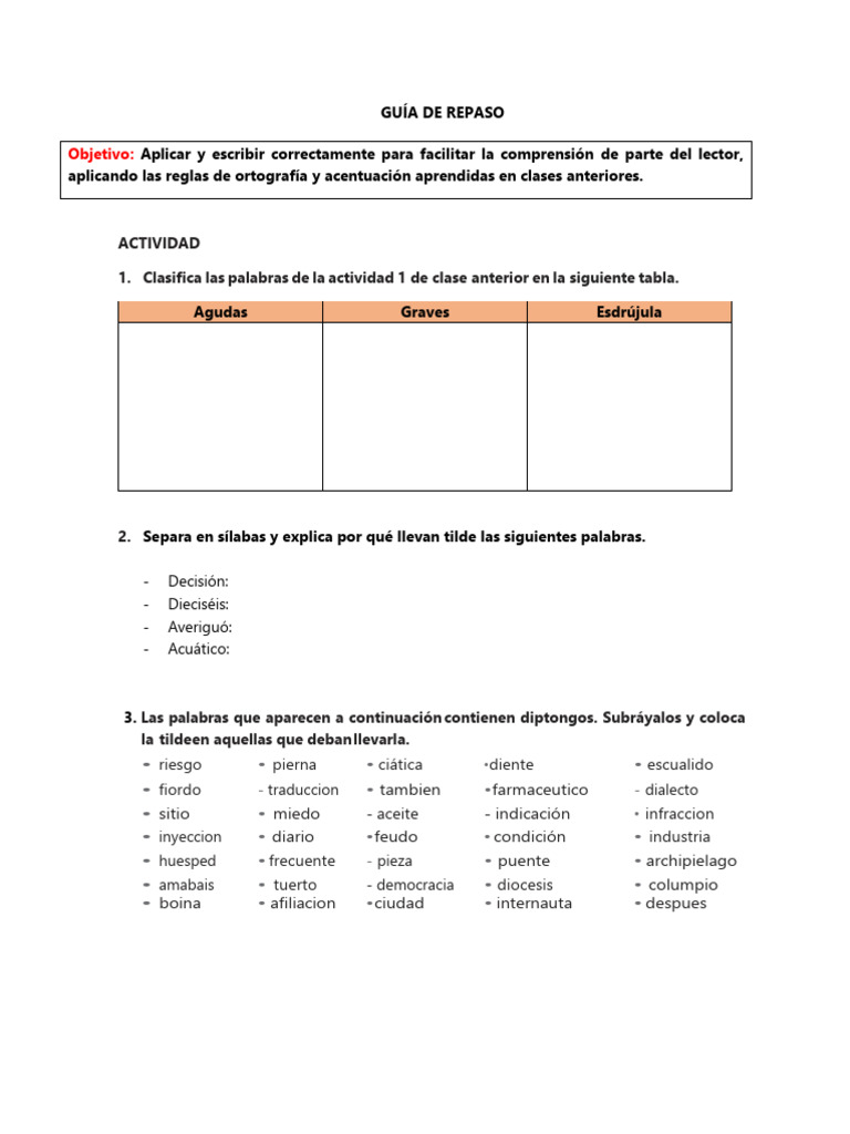 GUÍA DE REPASO CLASE 3 | PDF