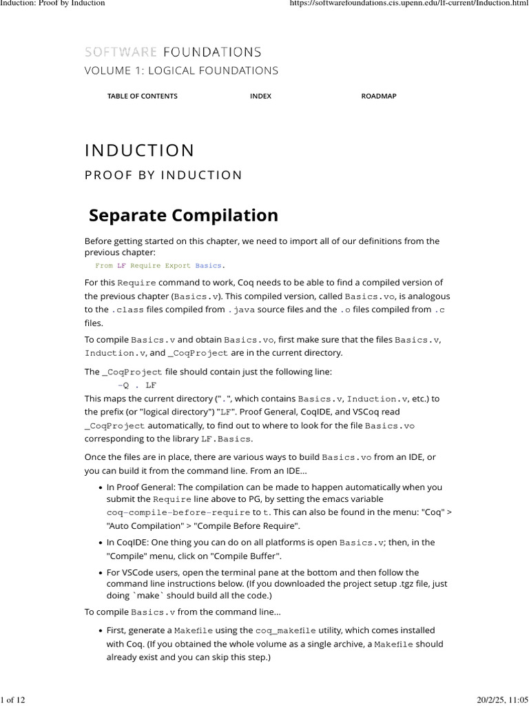 Volume 1: Logical Foundations 3 Induction Proof by Induction | PDF | Mathematical Proof | Theorem