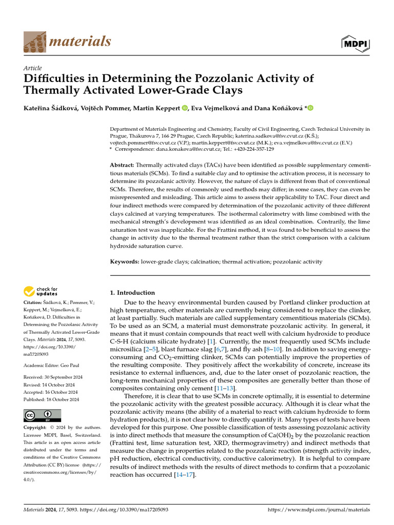 Materials 17 05093 | PDF | Cement | Lime (Material)