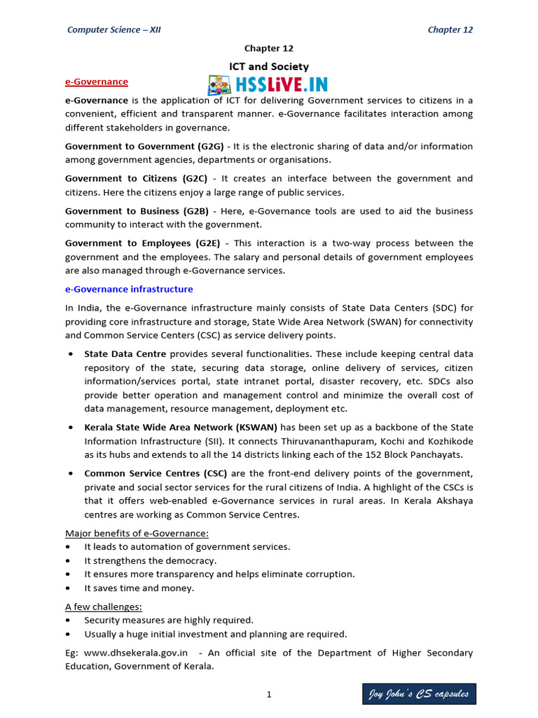 XII CS Ch12 ICT and Society | PDF | Cybercrime | Educational Technology