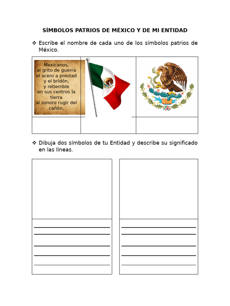Símbolos Patrios de México y Entidad | PDF