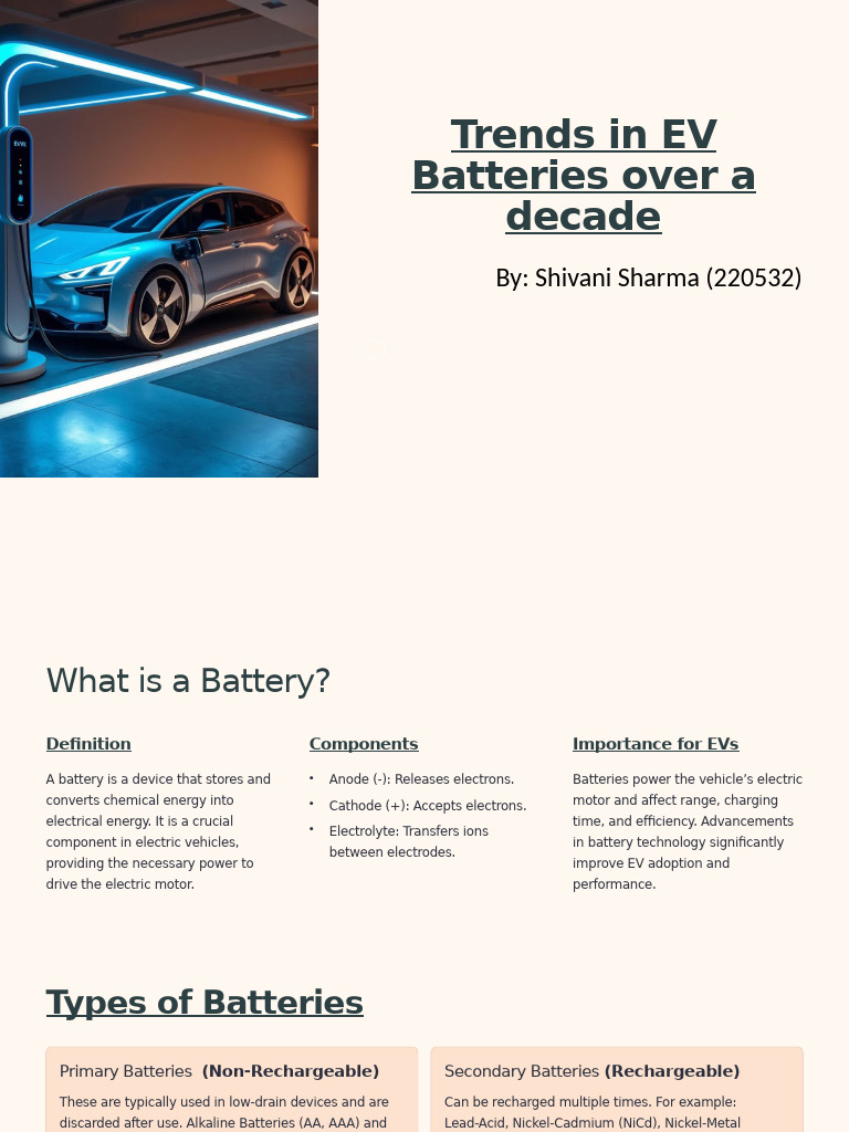 EV Battery Trends and Innovations | PDF | Lithium Ion Battery ...