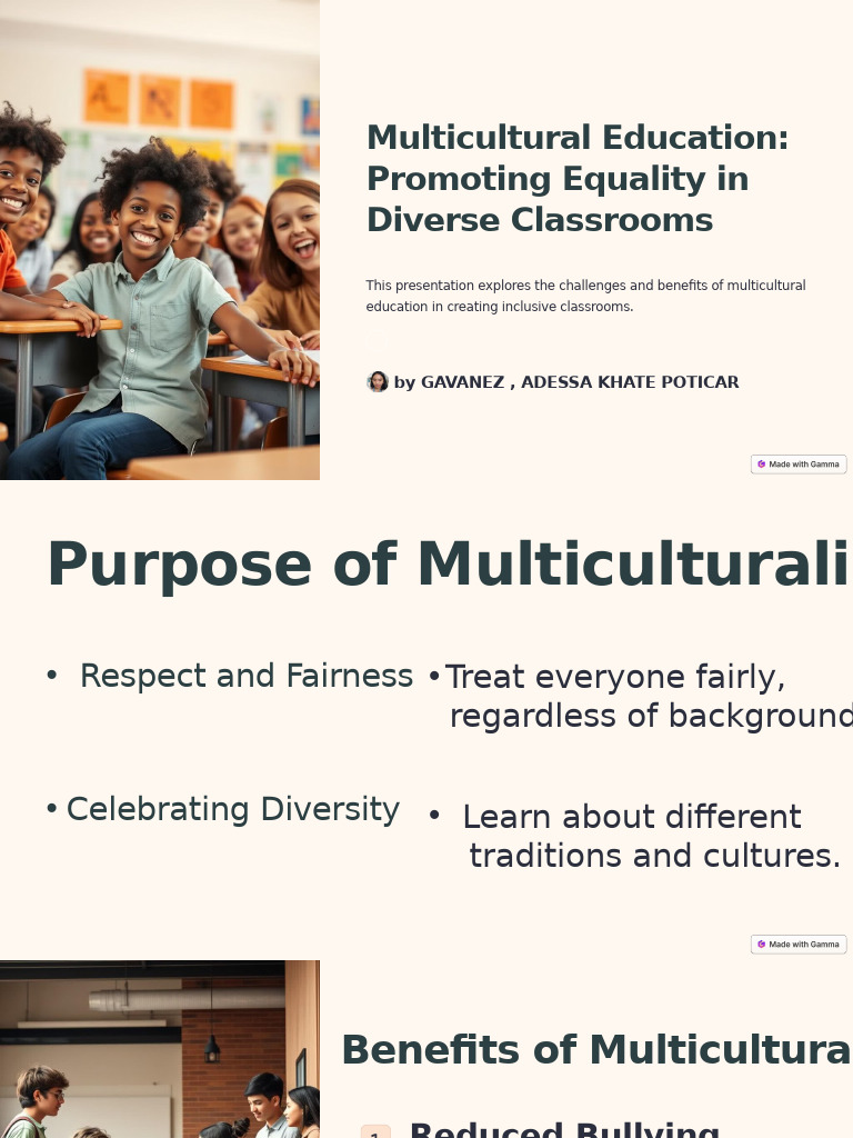 Multicultural Education Promoting Equality in Diverse Classrooms | PDF