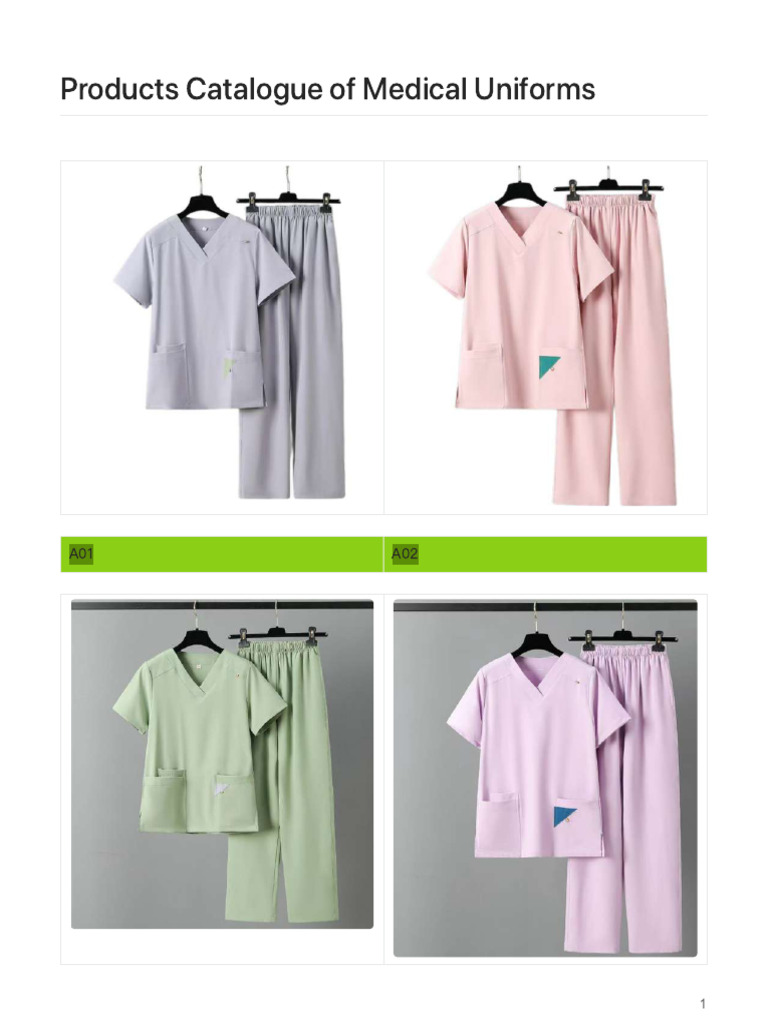 Products+Catalogue+of+Medical+Uniforms Compressed | PDF