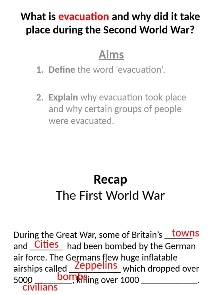 Evacuation WW2 CAIE STAGE 9 | PDF | The Blitz