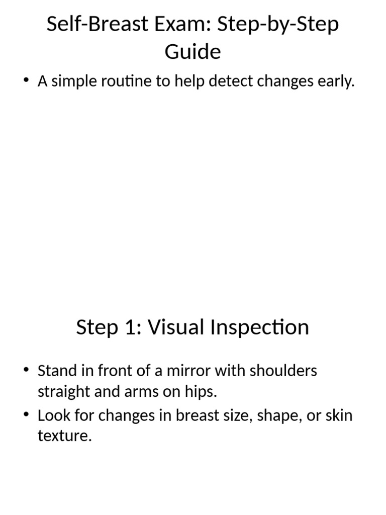 Self-Breast Exam: A Step-by-Step Guide | PDF