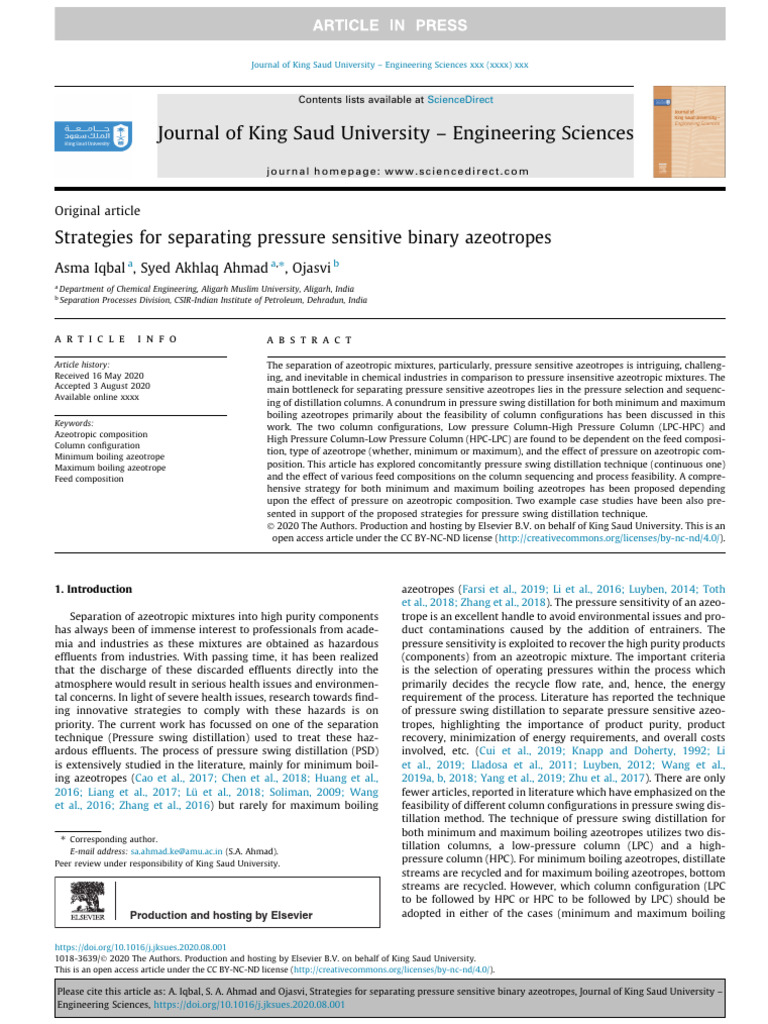 Strategies for Minimum Boiling Azeotropes | PDF | Distillation | Chemistry