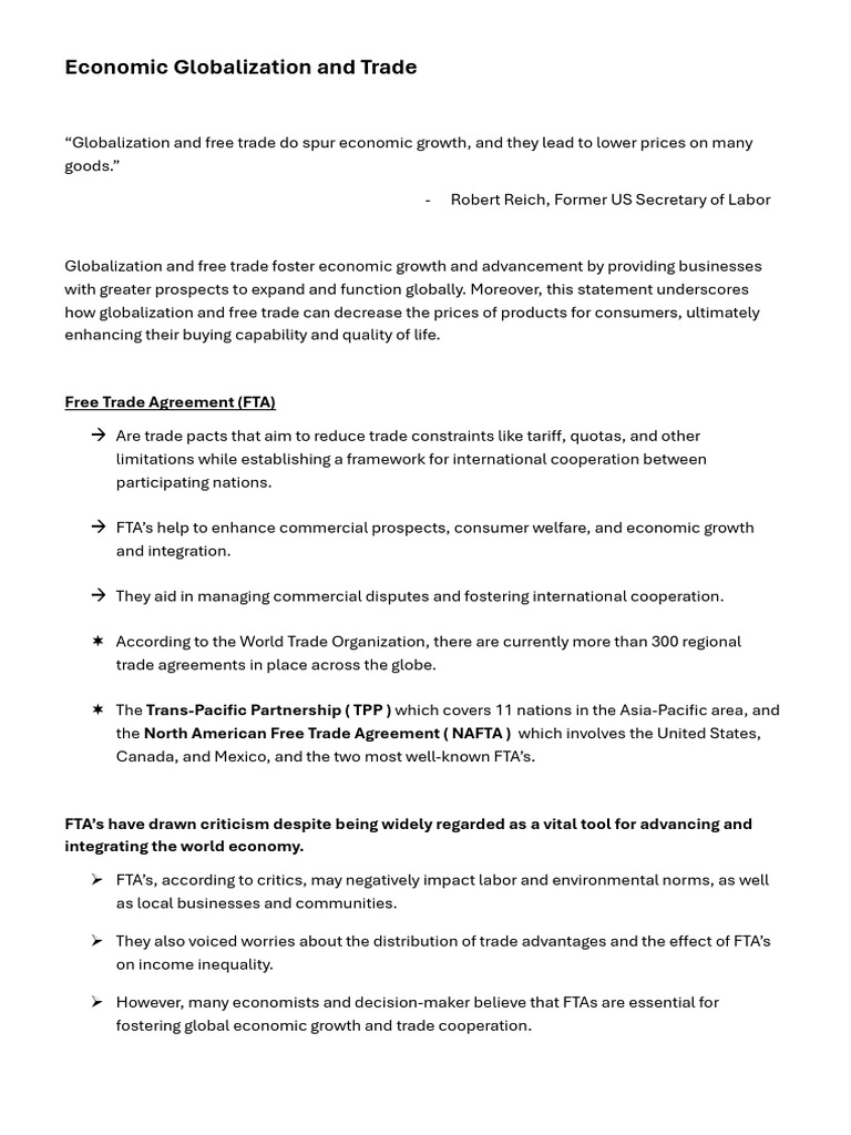 11 Economic Globalization Trade | PDF | Globalization | Economic Growth