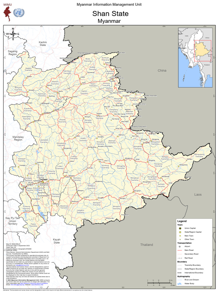 Southern Shan State Township Map | PDF | Geographical Technology ...