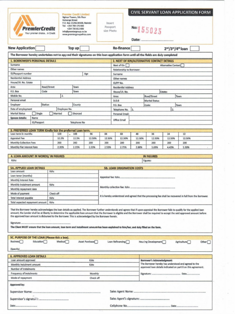 New loan form(1)-1 | PDF