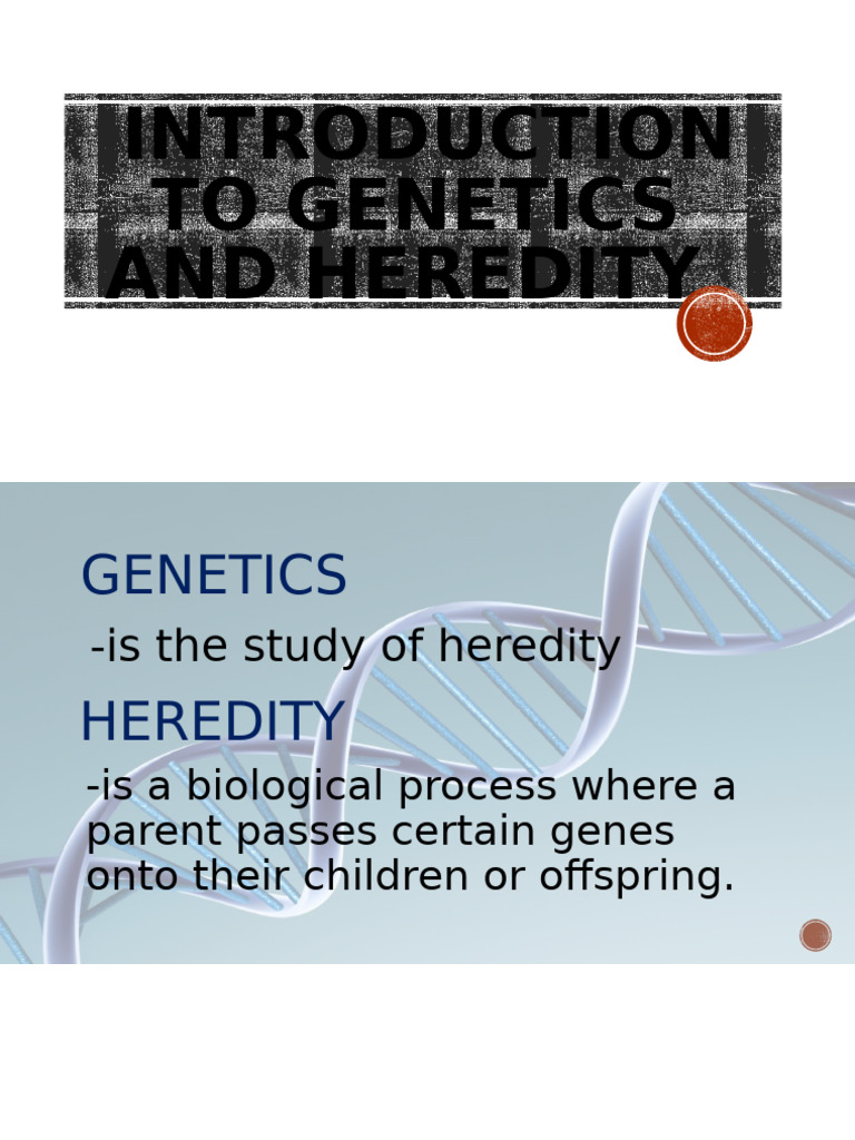 Introduction To Genetics and Heredity Autosaved | PDF | Dominance (Genetics) | Zygosity