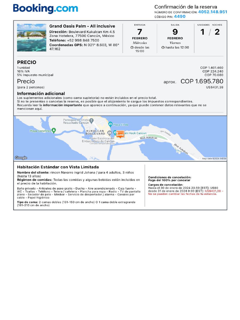 Booking #4052148951 | PDF