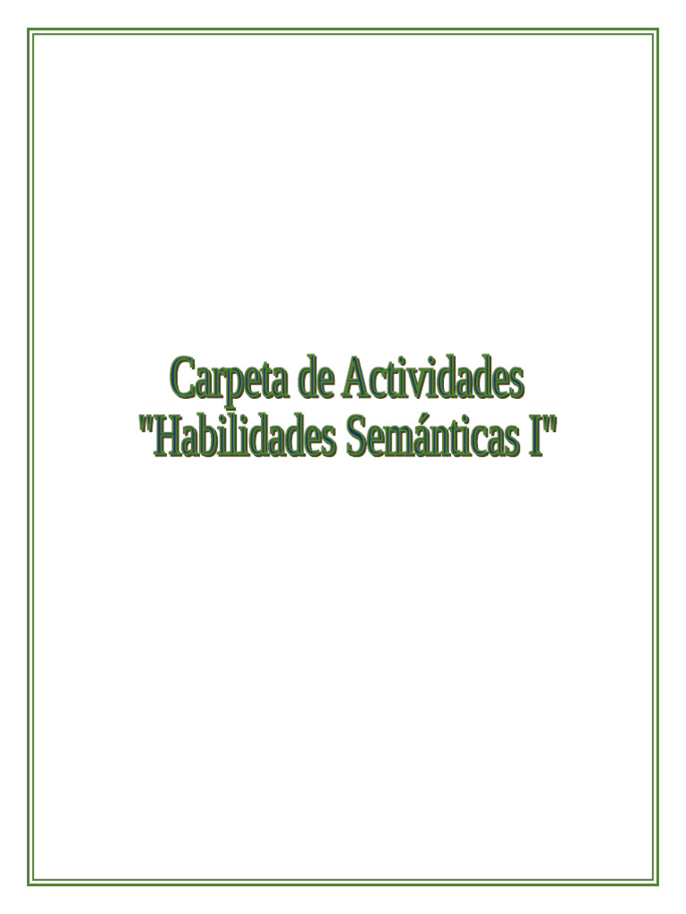 Habilidades Semánticas I (Clau) | PDF