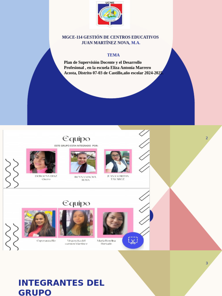 Presentación. Grupo #2 Plan de Supervisión y Desarrollo Docente | PDF | Enseñando | Maestros