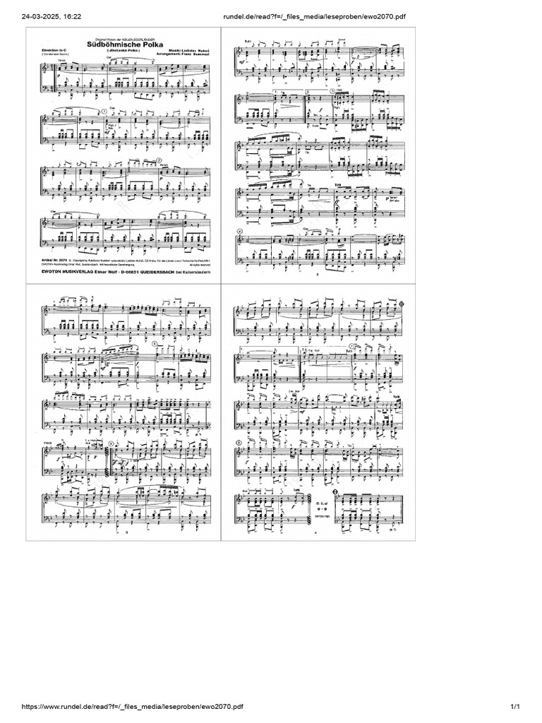 Südböhmische Polka - Comp. Ladislav Kubes - Arr. Franz Bummerl | PDF
