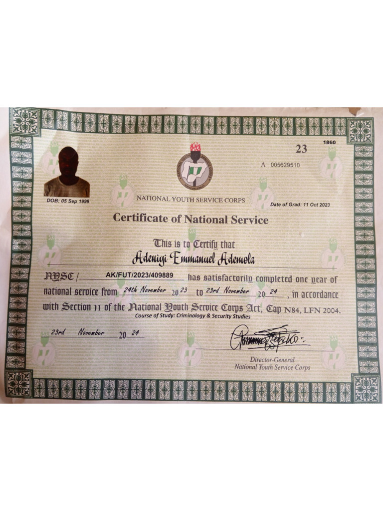 NYSC Cert Resized | PDF