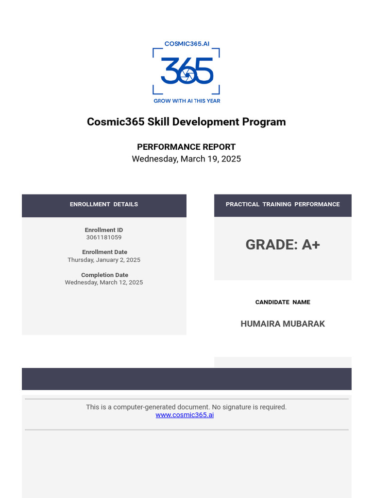 Digital Marketing Performance Report HUMAIRA MUBARAK 1 | PDF