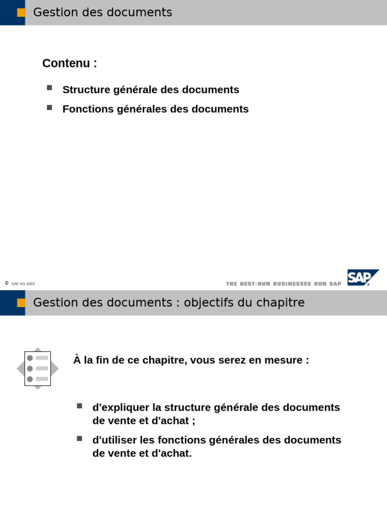Gestion des documents dans SAP Business One | PDF