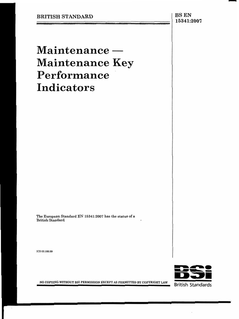 Maintanence KPI Standard | PDF