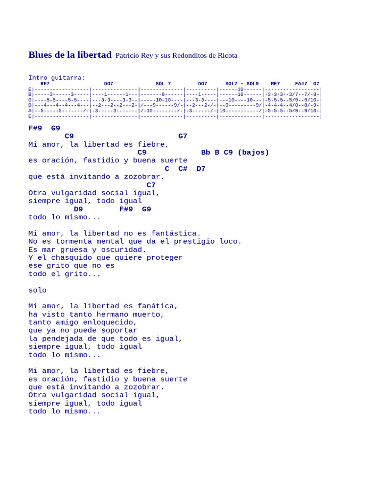 Blues de La Libertad | PDF | Musica Popular