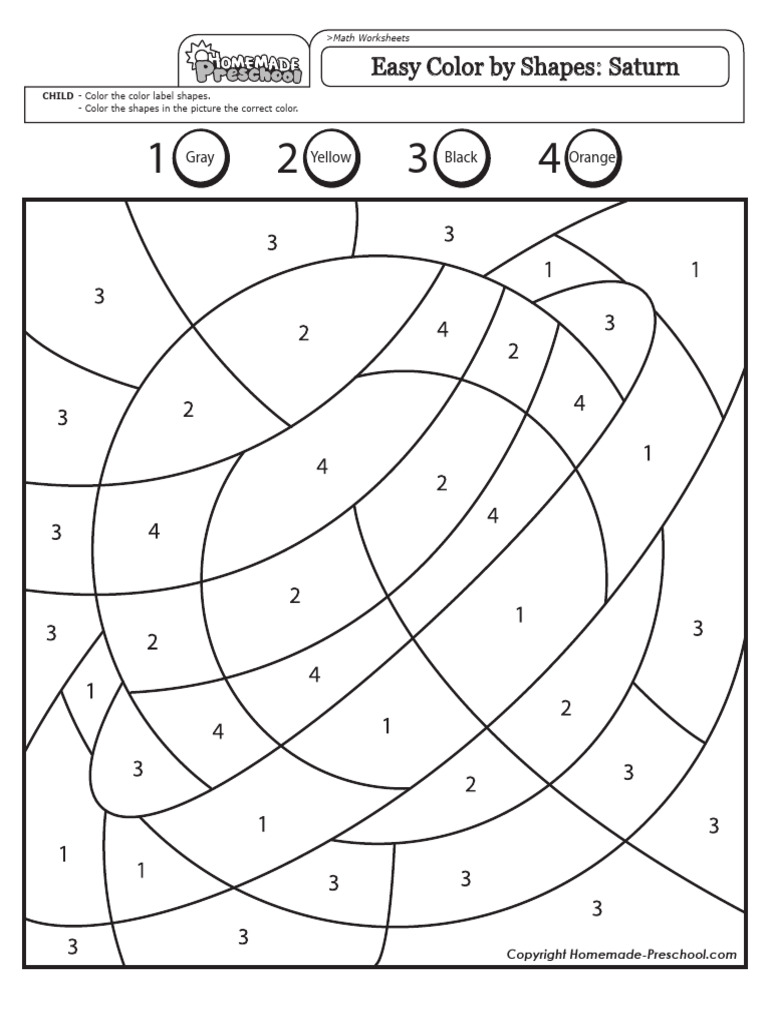 Color by Numbers Easy Saturn | PDF