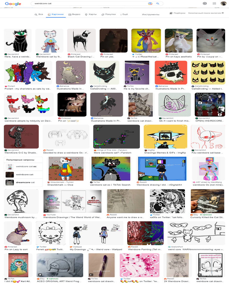weirdcore cat - Google Поиск | PDF | Websites | Social Media