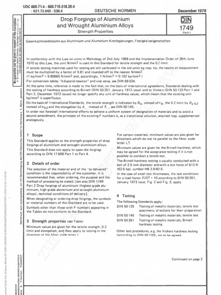 Din 1749 | PDF