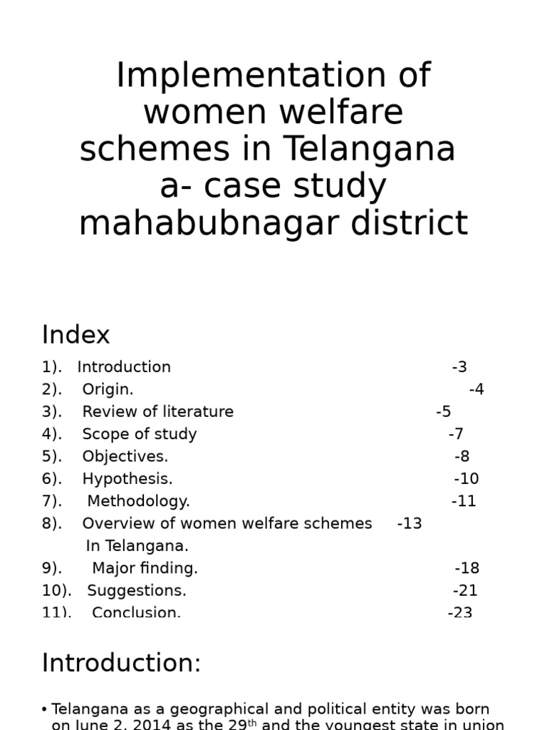 Women Welfare Schemes in Telangana: A Case Study | PDF | Accountability