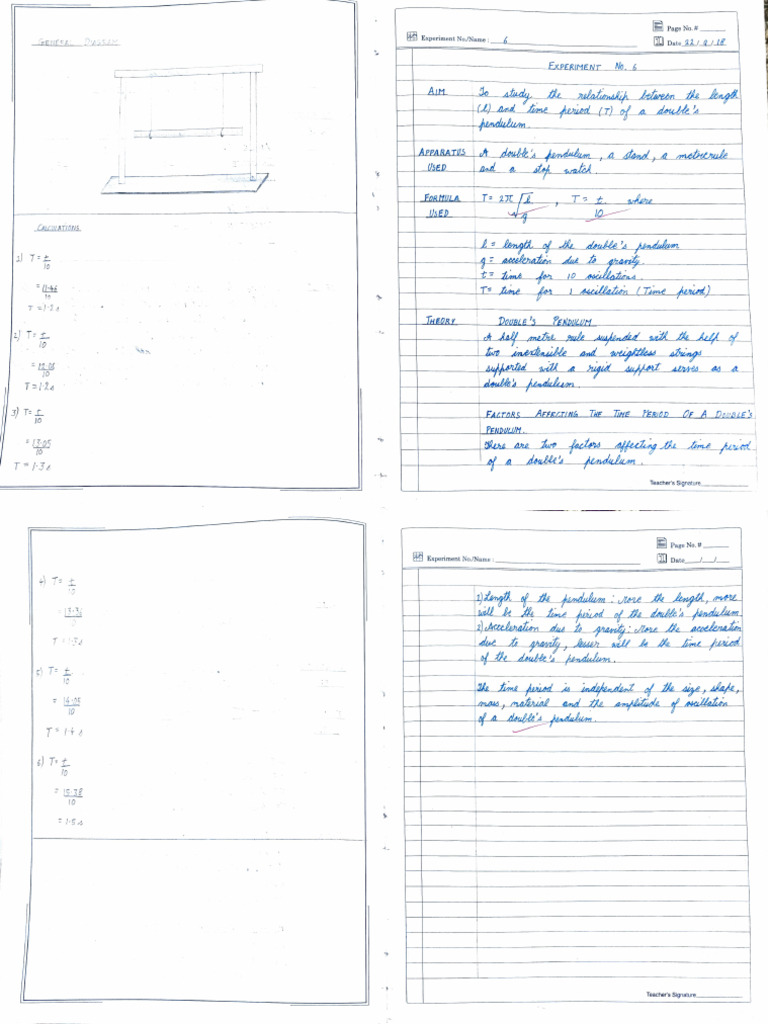 Class 9 Physics Practicals No 6 To 10 | PDF | Horology | Oscillation