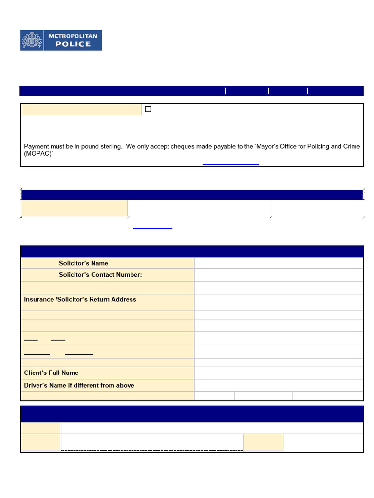 Form-519 Met Police Incident Report | PDF | Insurance