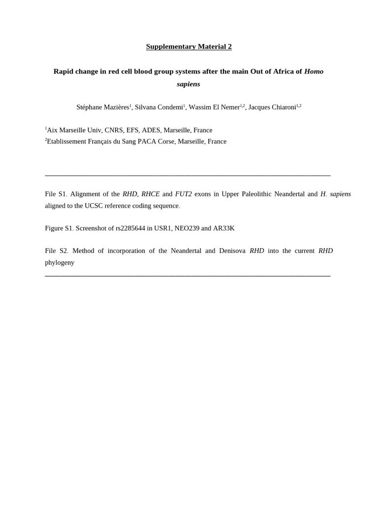 Rapid change in red cell blood mazieres2025 MOESM2_ESM | PDF | Biology ...