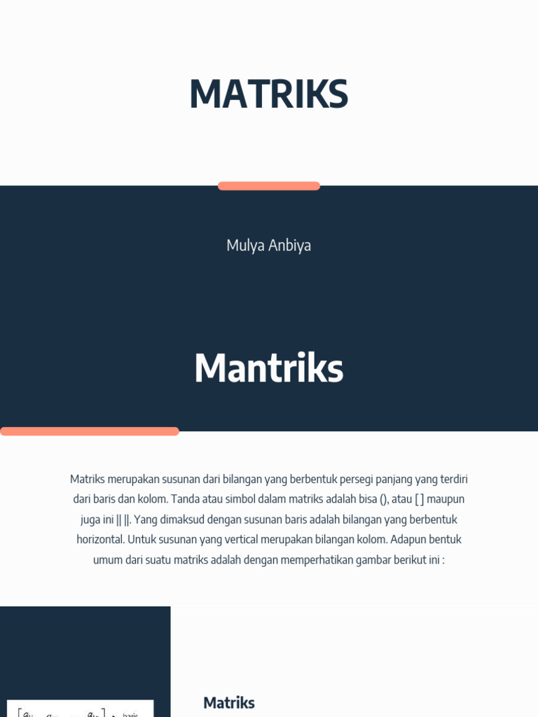 Operasi dan Determinan Matriks | PDF