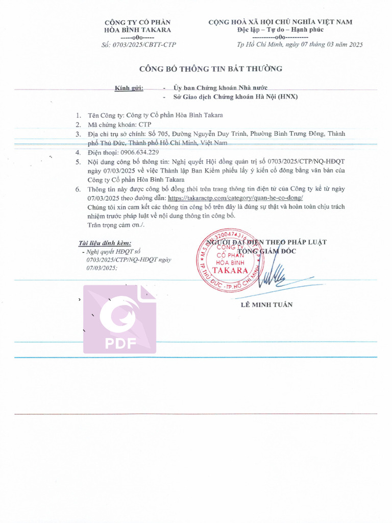 1 CTP 2025 3 10 4cb13ef CBTT NQ HDQT Thanh Lap BKP | PDF