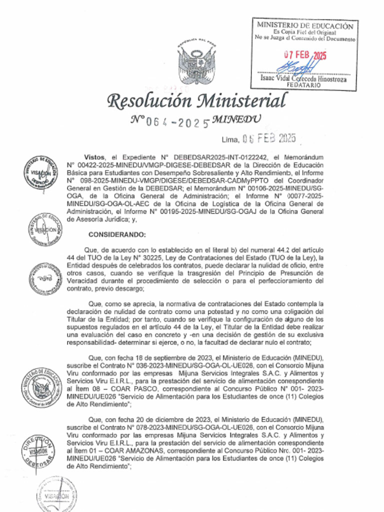 RM 064-2025-MINEDU Fdta | PDF