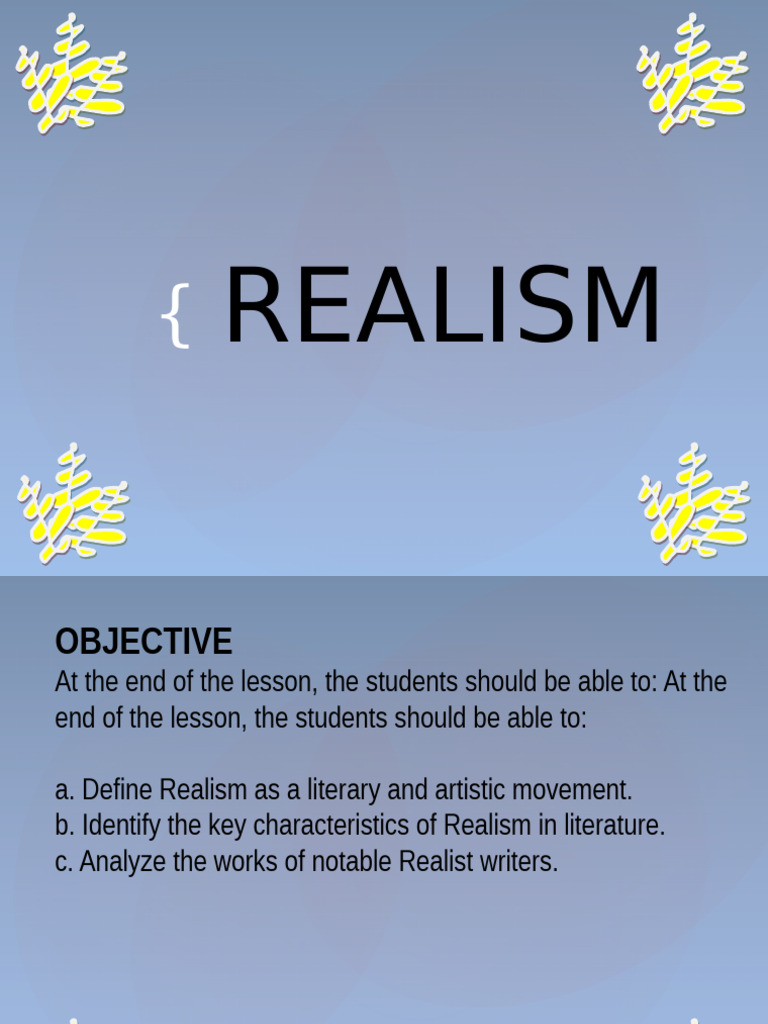Realism Trend G1 Report | PDF | Realism (Arts) | Literary Realism