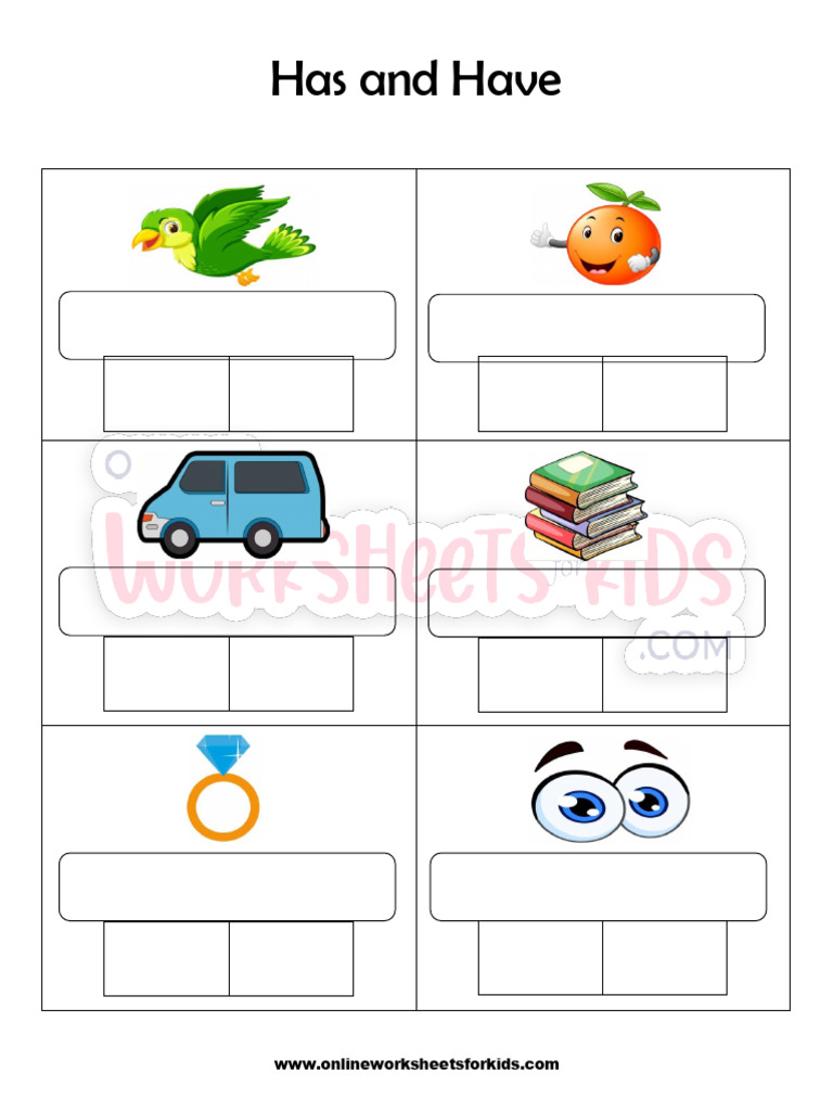 Has and Have Worksheets For Grade 1-9 | PDF