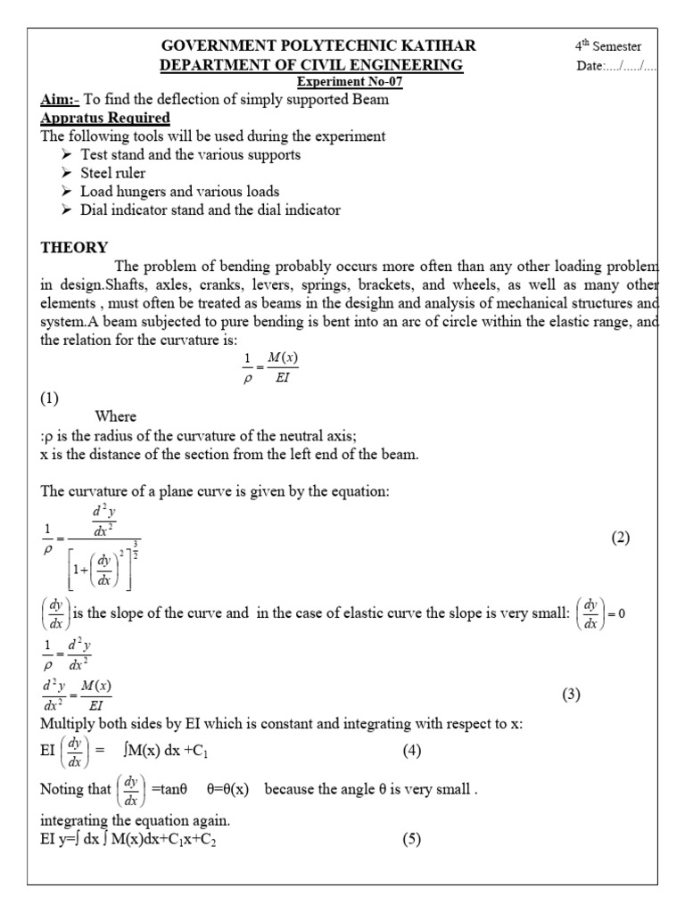 Deflection Ex7 | PDF | Bending | Beam (Structure)