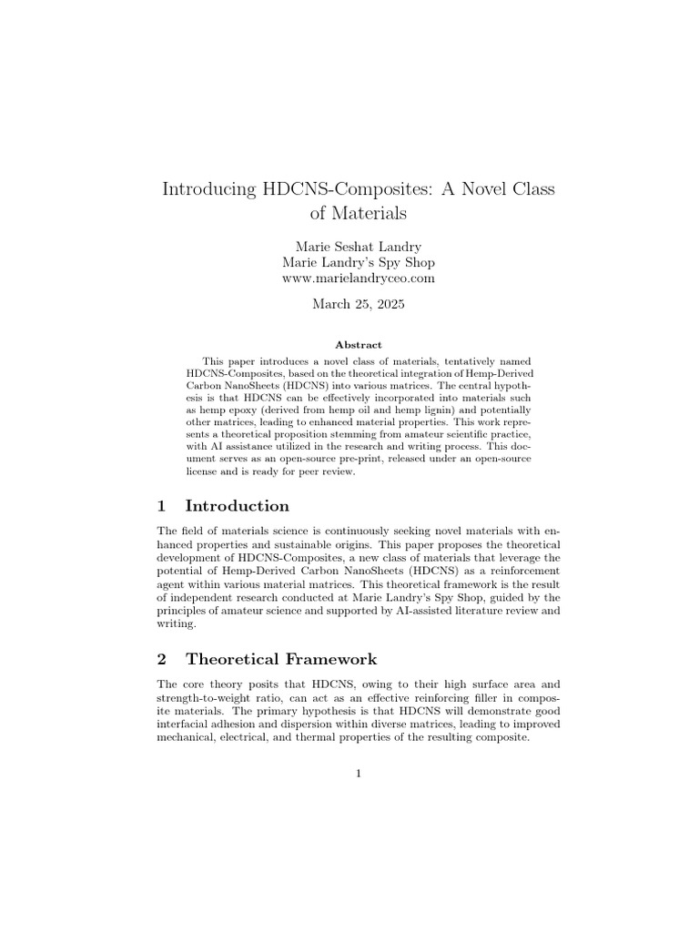 Introducing HDCNS-Composites: A Novel Class of Materials | PDF ...