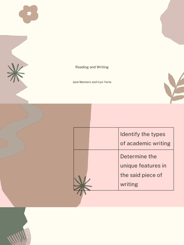 Unique Features and Requiremens in Composing Texts | PDF | Literature ...