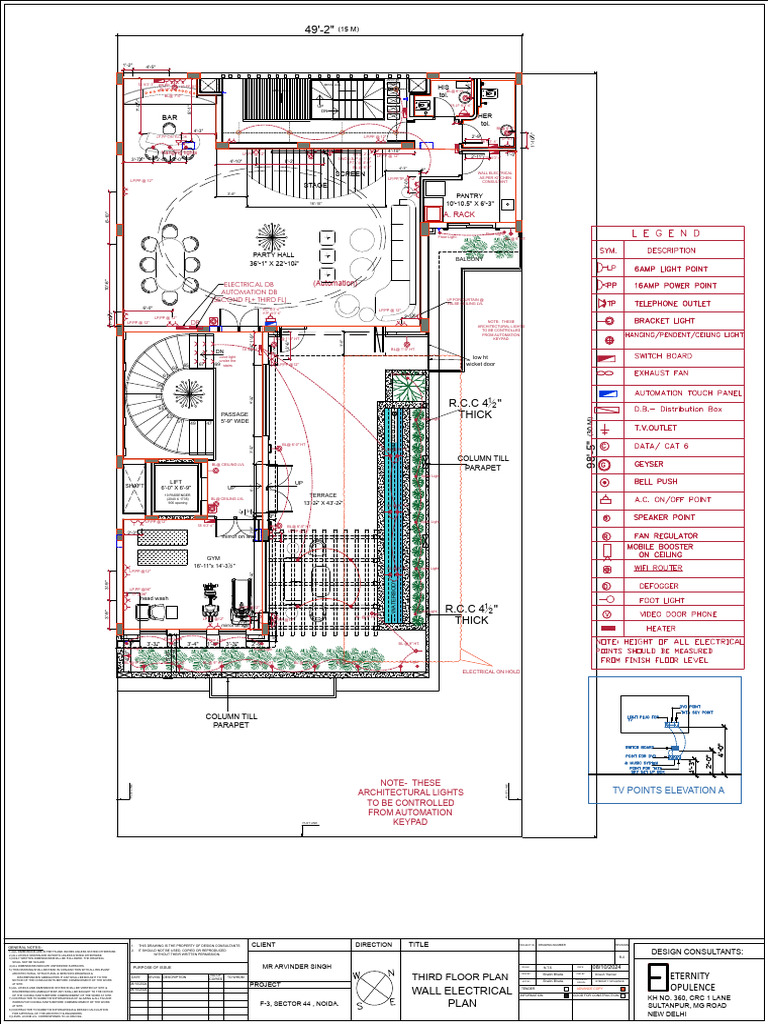 Third Floor Exterior Wall Electrical | PDF | Building Engineering | Civil Engineering